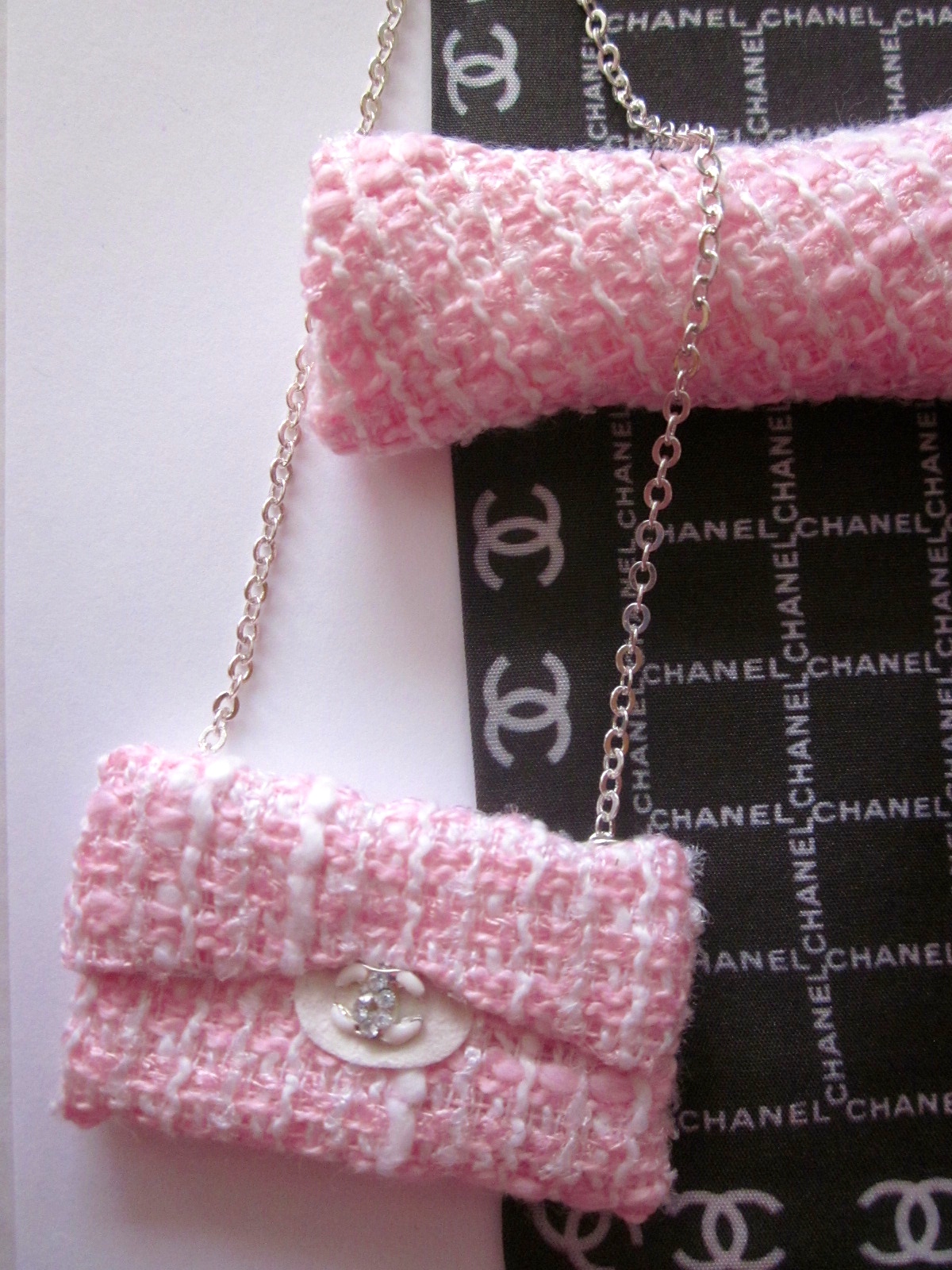Pink and Black Chanel Accessory Set | bellissimacouturefashions