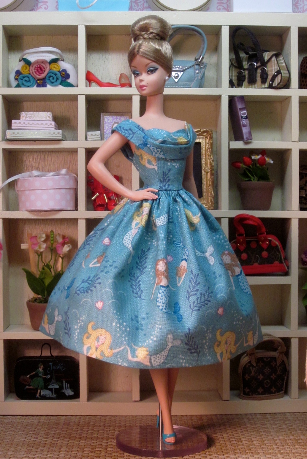 Rockabilly Dress in Frolicking Mermaids | bellissimacouturefashions