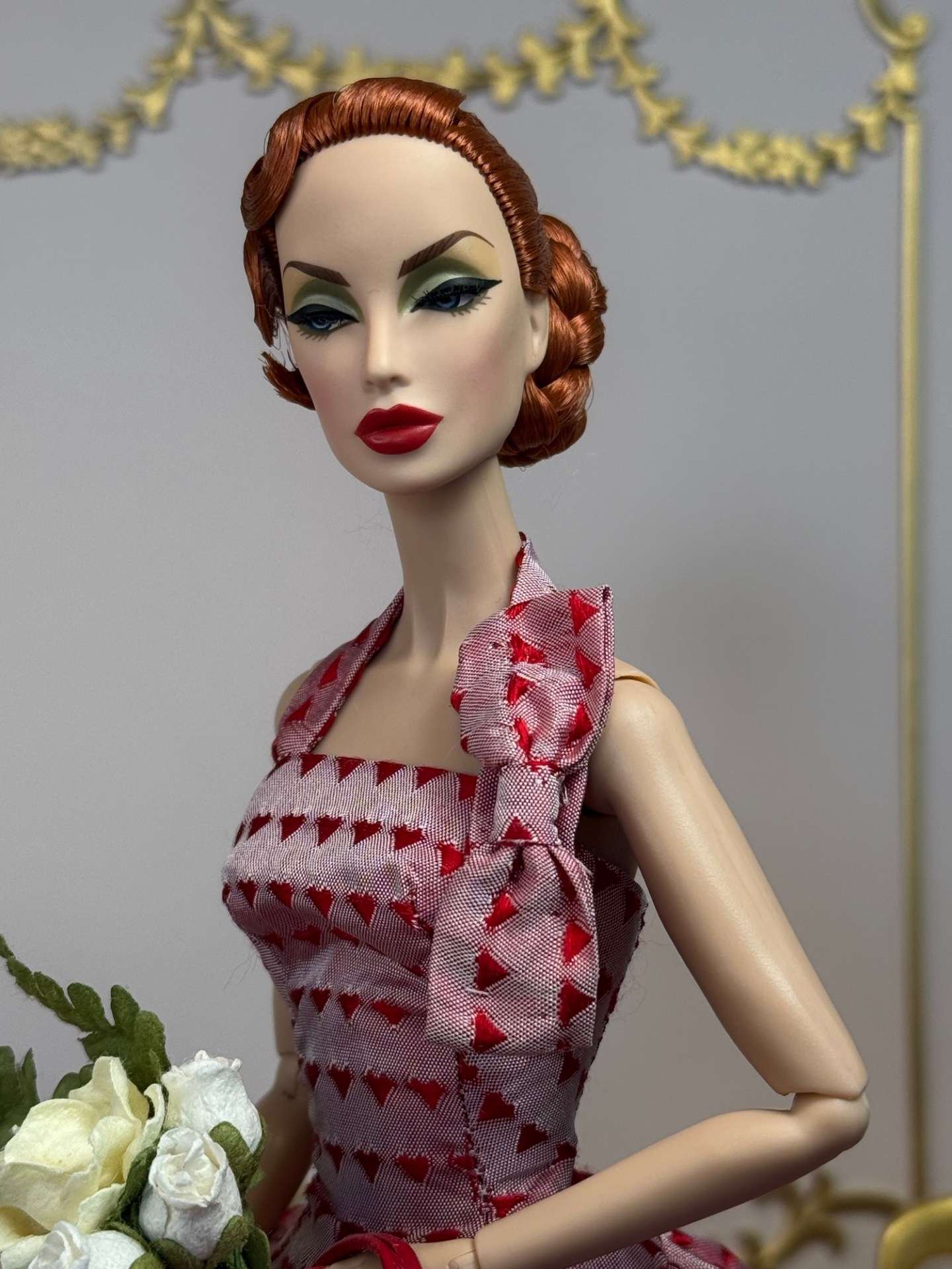 Red Hot Hearts Silk Halter Dress | bellissimacouturefashions